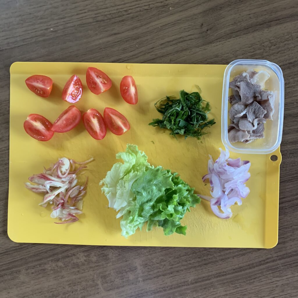 Buta Shabu Udon Salad With Sesame Dressing - Japanese recipe