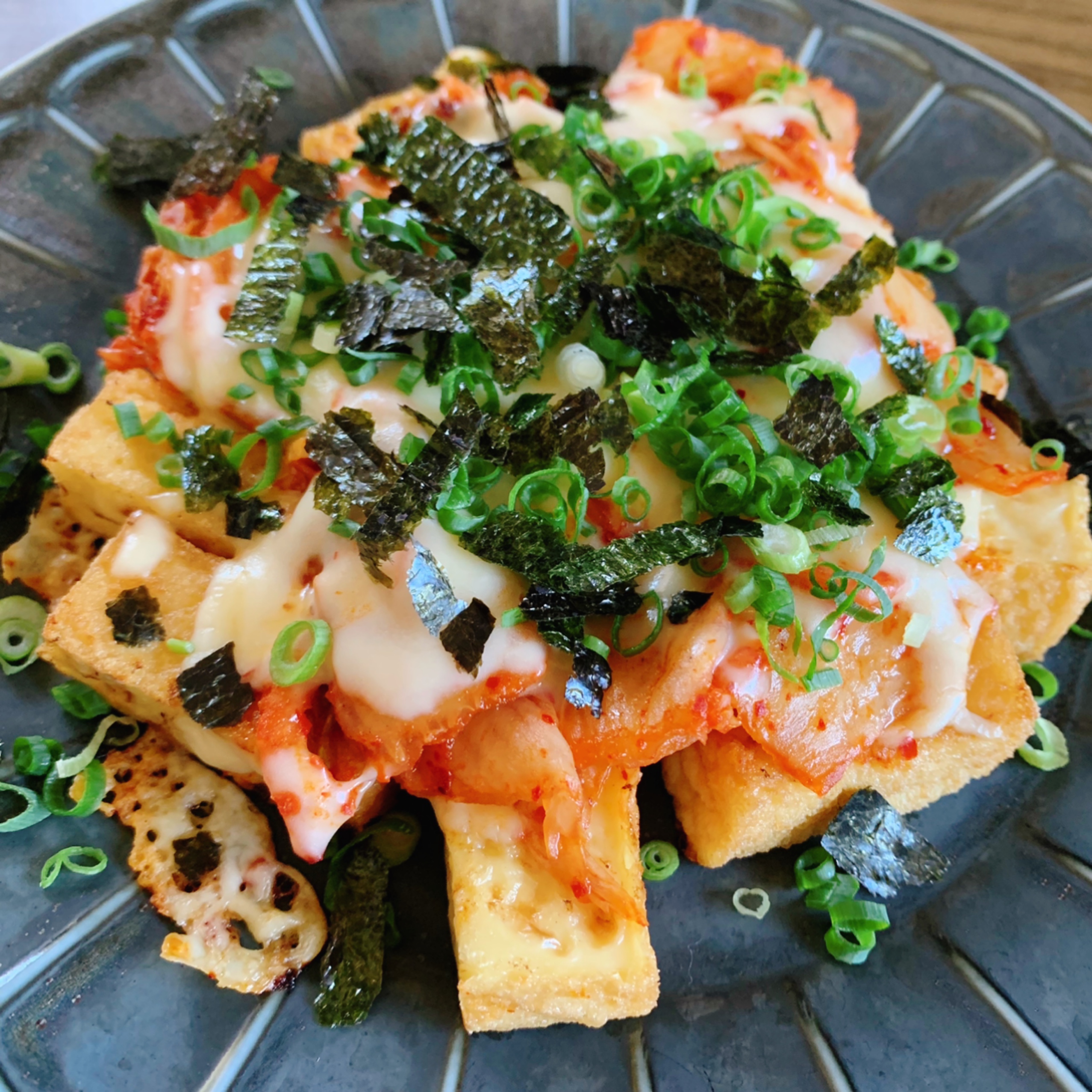 Atsuage (Fried tofu) With Kimchi Cheese - Japanese recipe