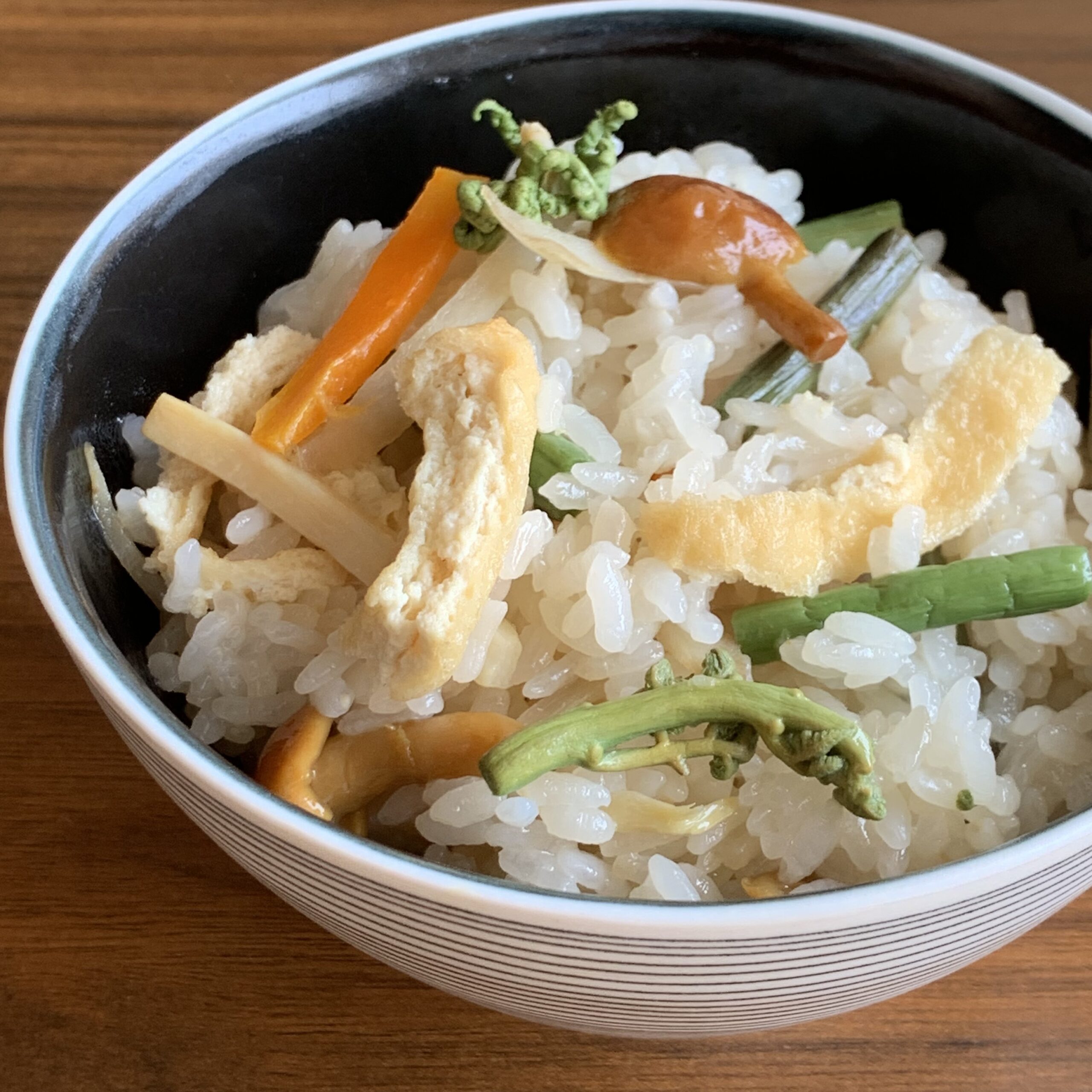 Sansai Okowa (Wild vegetable with sticky rice) - Japanese recipe