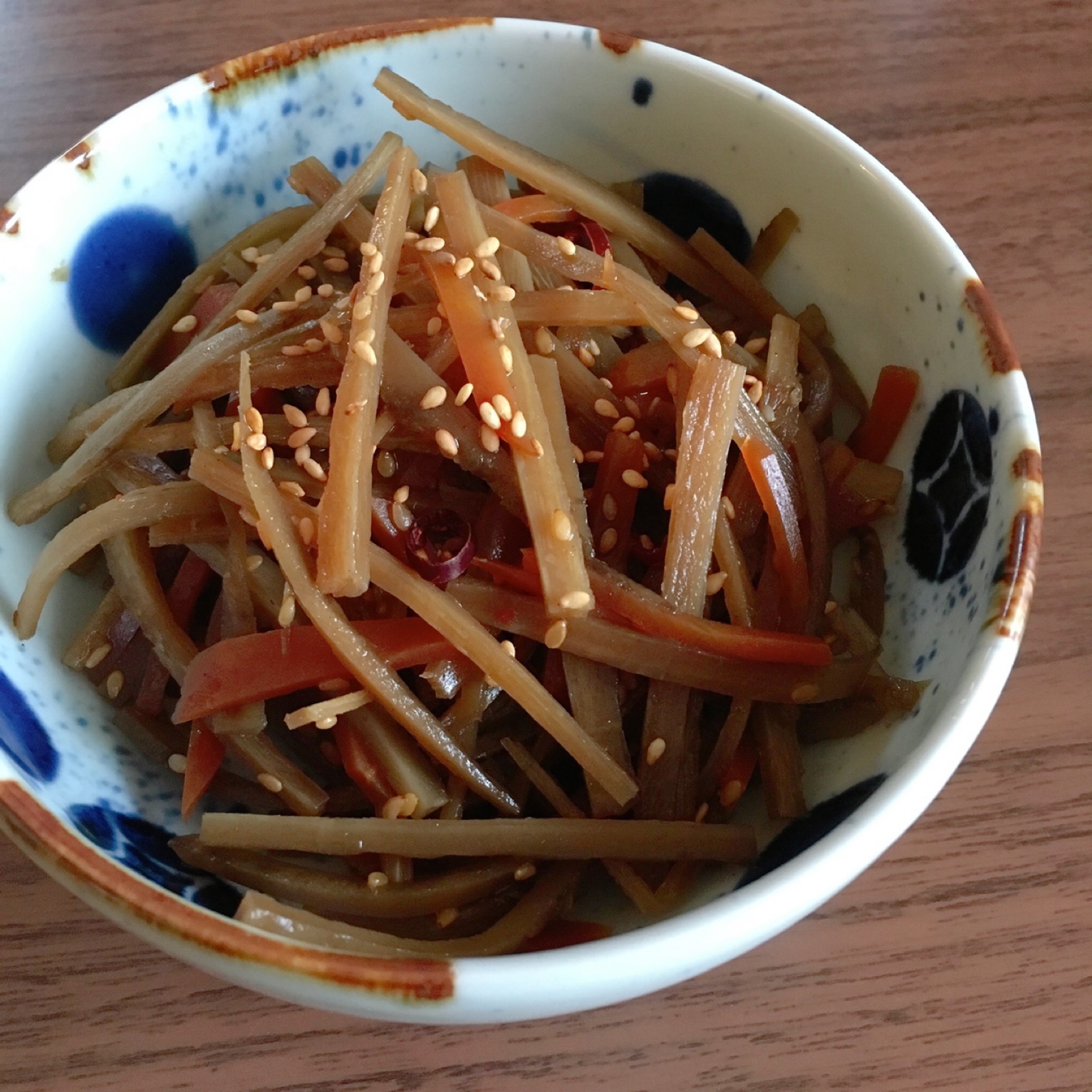 Kinpira Gobo (Braised burdock in soy sauce) - Japanese recipe