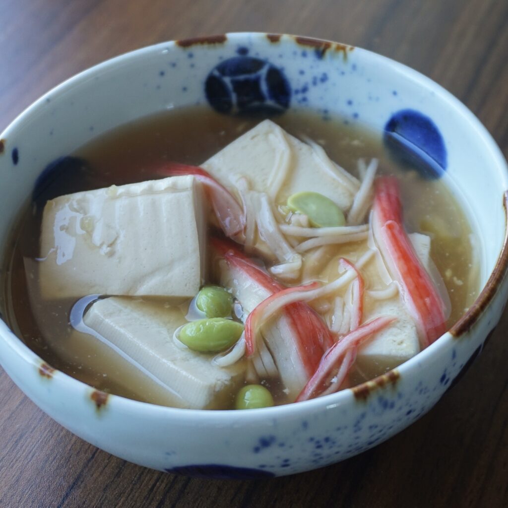 Yudofu Reinvented: Tofu with Edamame & Kani Ankake Sauce